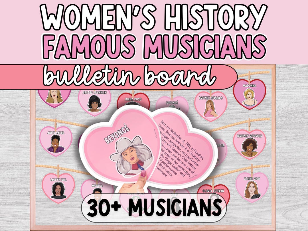 Women's History Month Bulletin Board, Famous Musicians, March Door ...