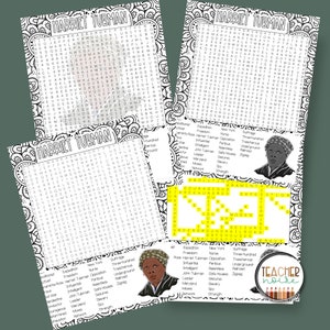 Harriet Tubman Word Search, Black History Month Activity, African ...