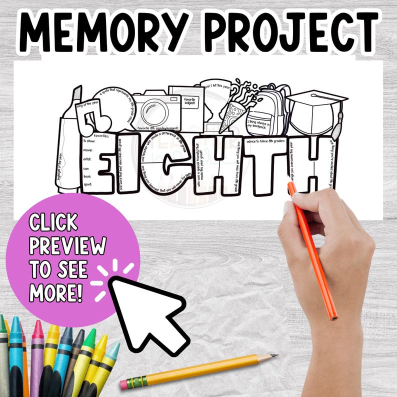 8th Grade End of Year Memory Book, Reflection Craftivity, Last Week of ...