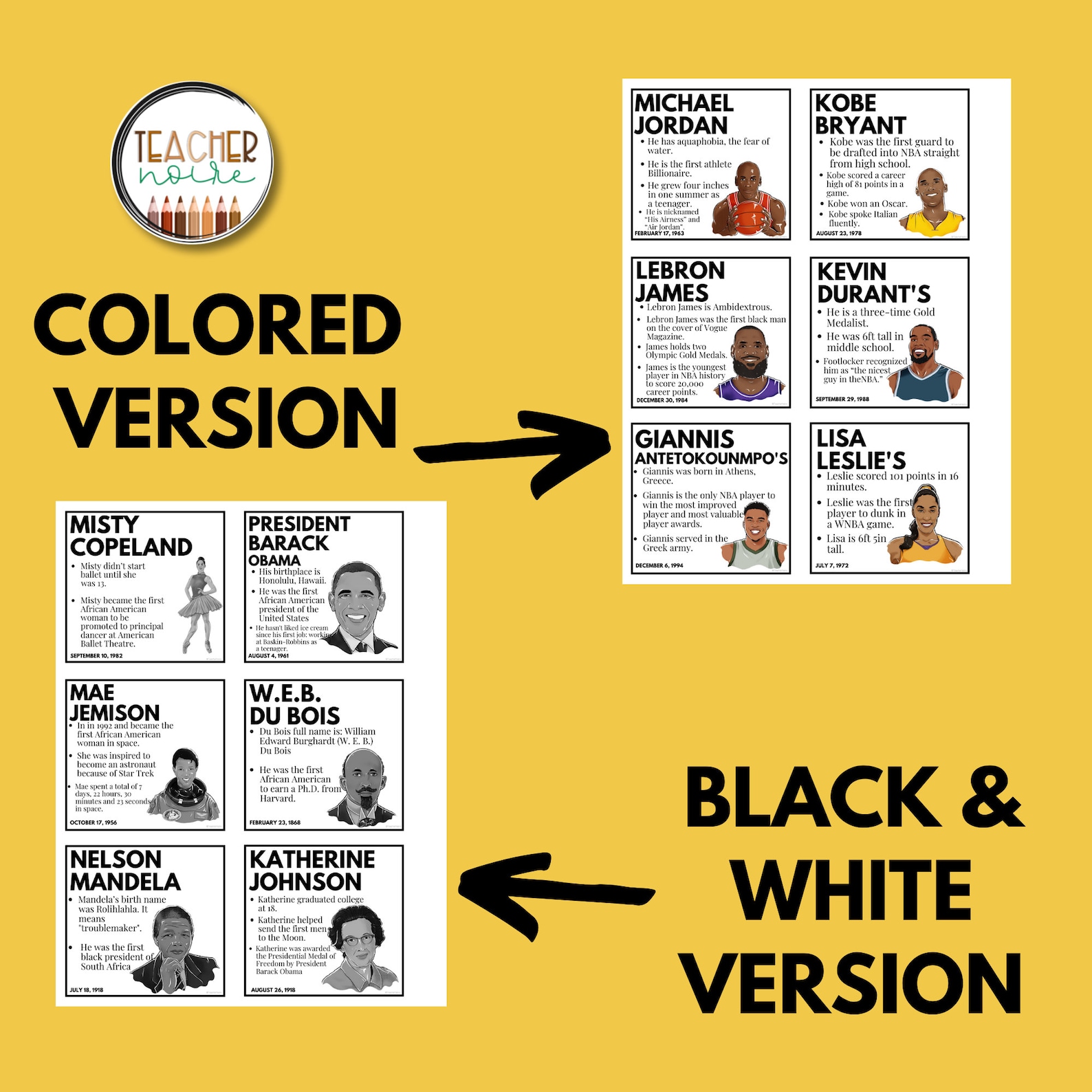 Pocket Chart Calendar Cards, Black History Month Cards, Classroom ...