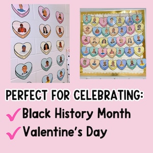 Black History Month Valentine's Day Bulletin Board Set, Door Decor ...
