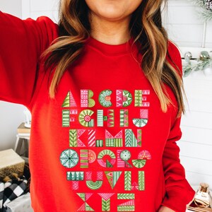 Teacher Christmas Sweaters, Christmas Alphabet Sweatshirt , ABC Teacher ...