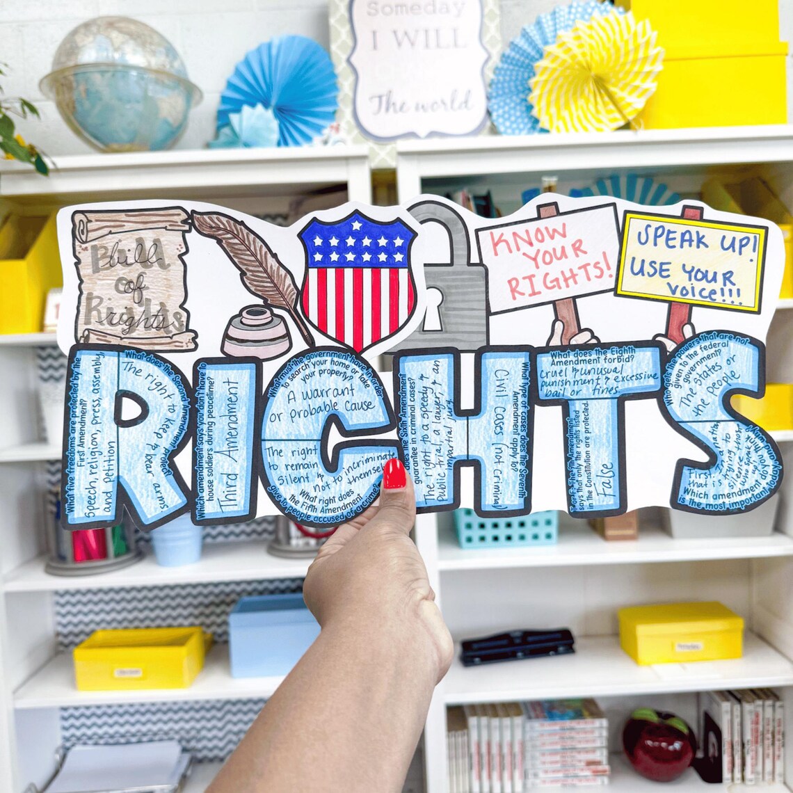 The Bill of Rights Worksheet Activity Project, the Amendments, Civics ...
