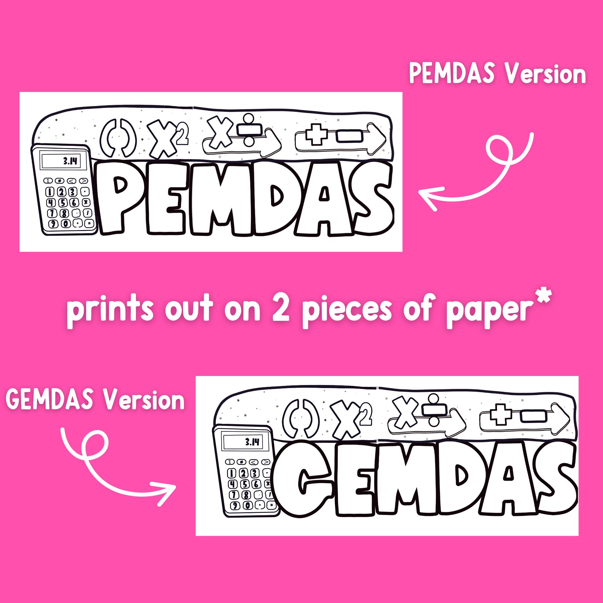 PEMDAS / GEMDAS Math Notes, Order of Operations Guided Notes, Math ...