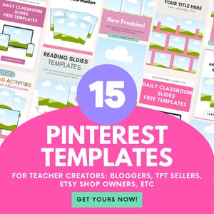 Canva Templates for Pinterest , Teacher Pinterest Pin Templates for ...