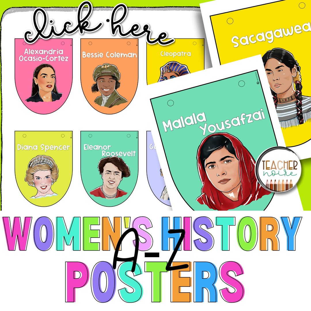Women's History Month Bulletin Board, Abc's of Women's History Garland ...