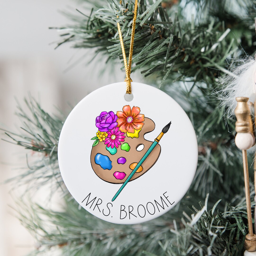Art Teacher Ornament, Artist Personalized Ornament, Art Teacher Gift ...