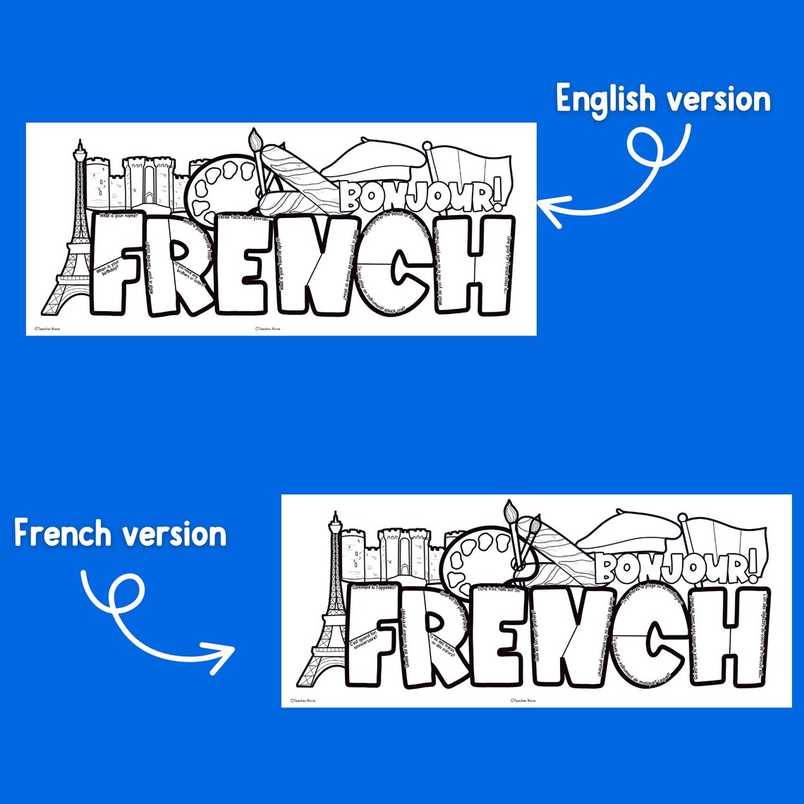 All About Me Craft, Back to School English & French Class Decor, Tout ...