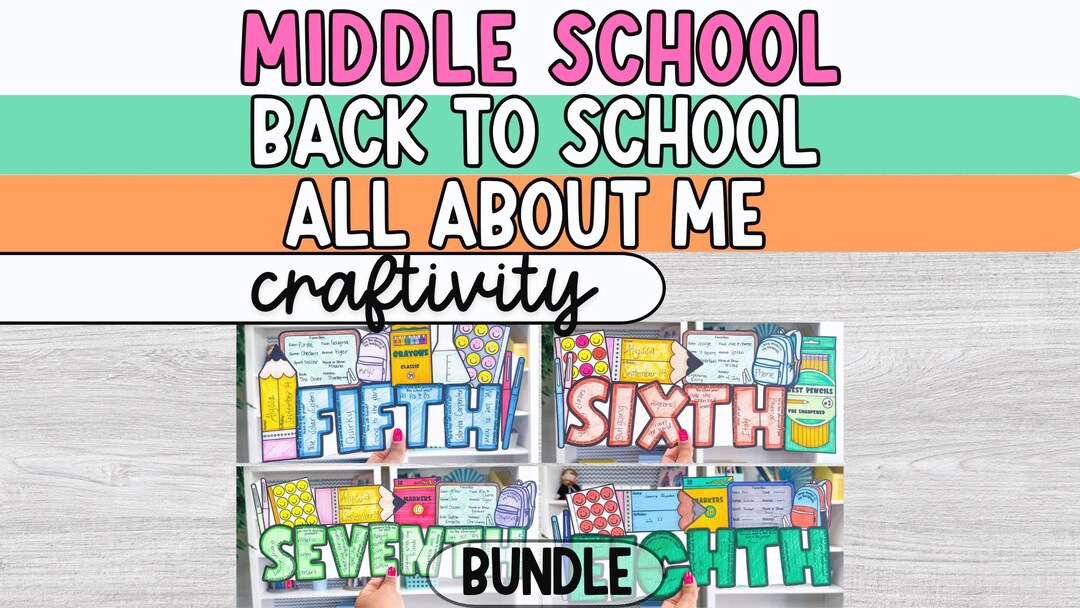 Middle School All About Me Craft Bundle, Beginning of Year Activity ...