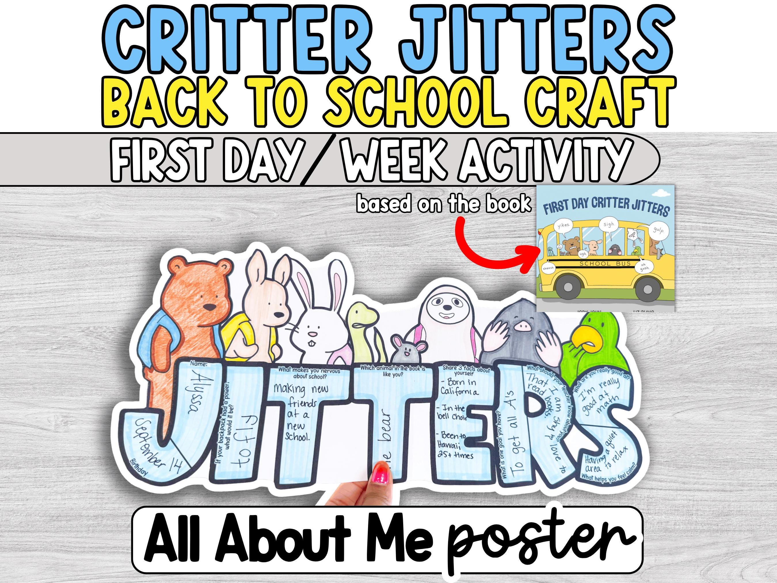 First Day Critter Jitters, All About Me Craft, Beginning of Year Week ...