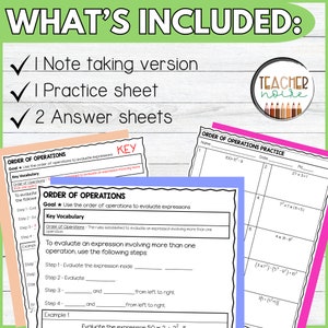 Order of Operations for Maths, Worksheet Order of Operation, PEMDAS ...