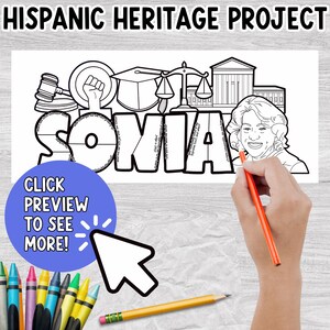 Hispanic Heritage Month Project, Sonia Sotomayor Biography Template ...