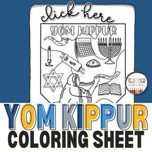 Yom Kippur Coloring Yom Kippur Printable Worksheets Jewish - Etsy