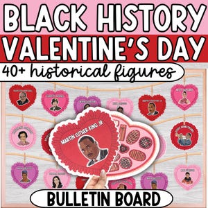 Black History Valentine Month Bulletin Board Set, Door Decor, February ...