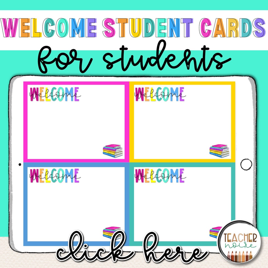 Back to School Teacher Postcard, Welcome Note to New Student, Note to ...
