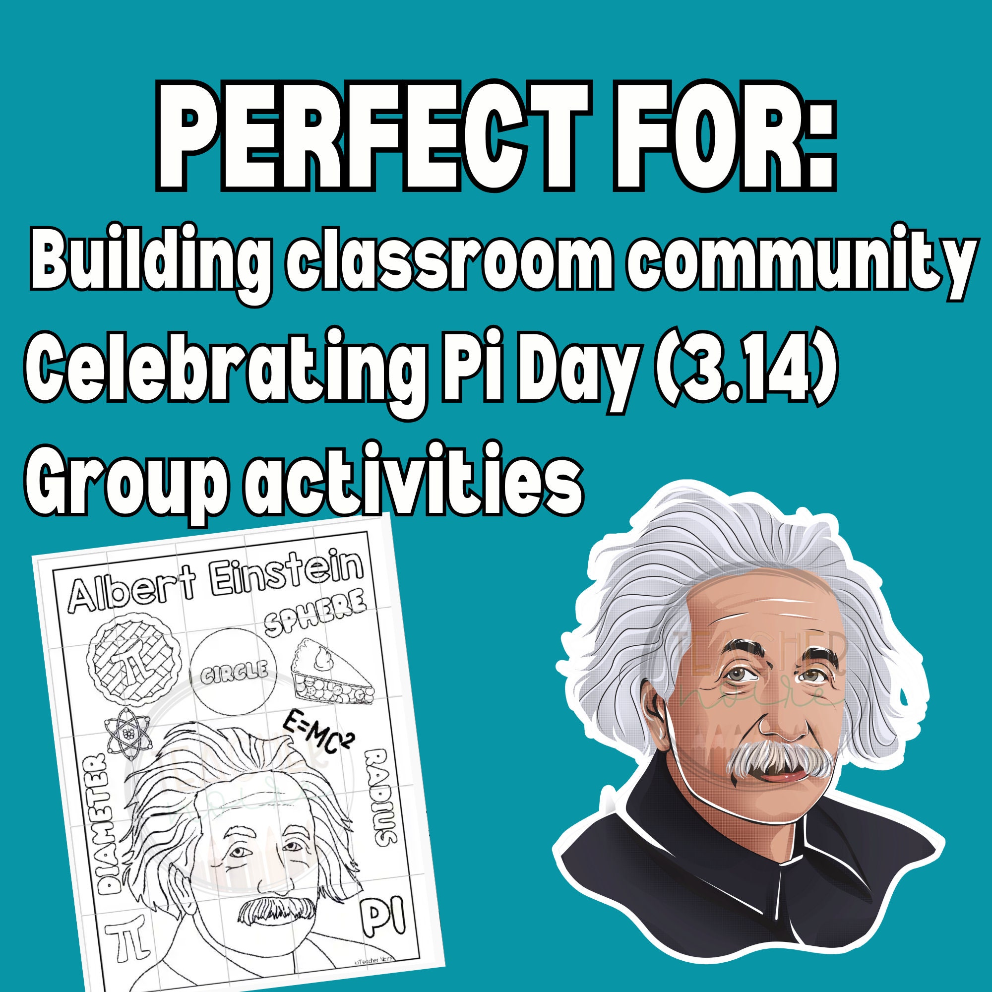 Albert Einstein for Kids, Pi Day Activity for Middle School, Pi Day ...
