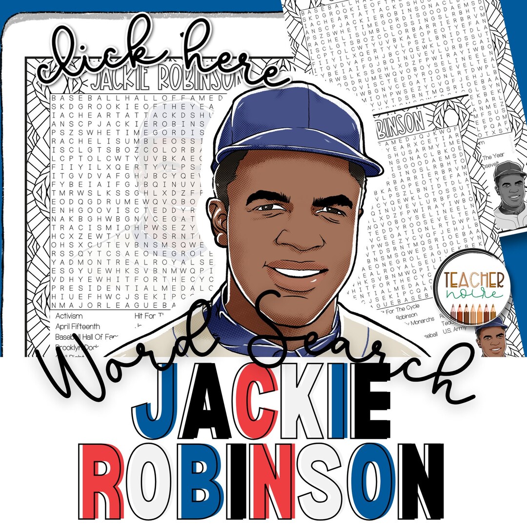 Black History Month Word Search, Jackie Robinson, Famous Athletes ...