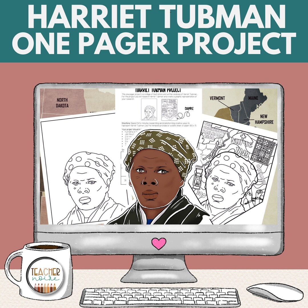 Women's History Month Bulletin Board, Harriet Tubman Project, One Pager ...