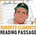 Roberto Clemente Reading Passage, Hispanic Heritage Activity, Baseball ...