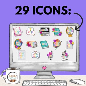 Teacher Stickers for Planner, Digital Stickers, Stickers for Teachers ...
