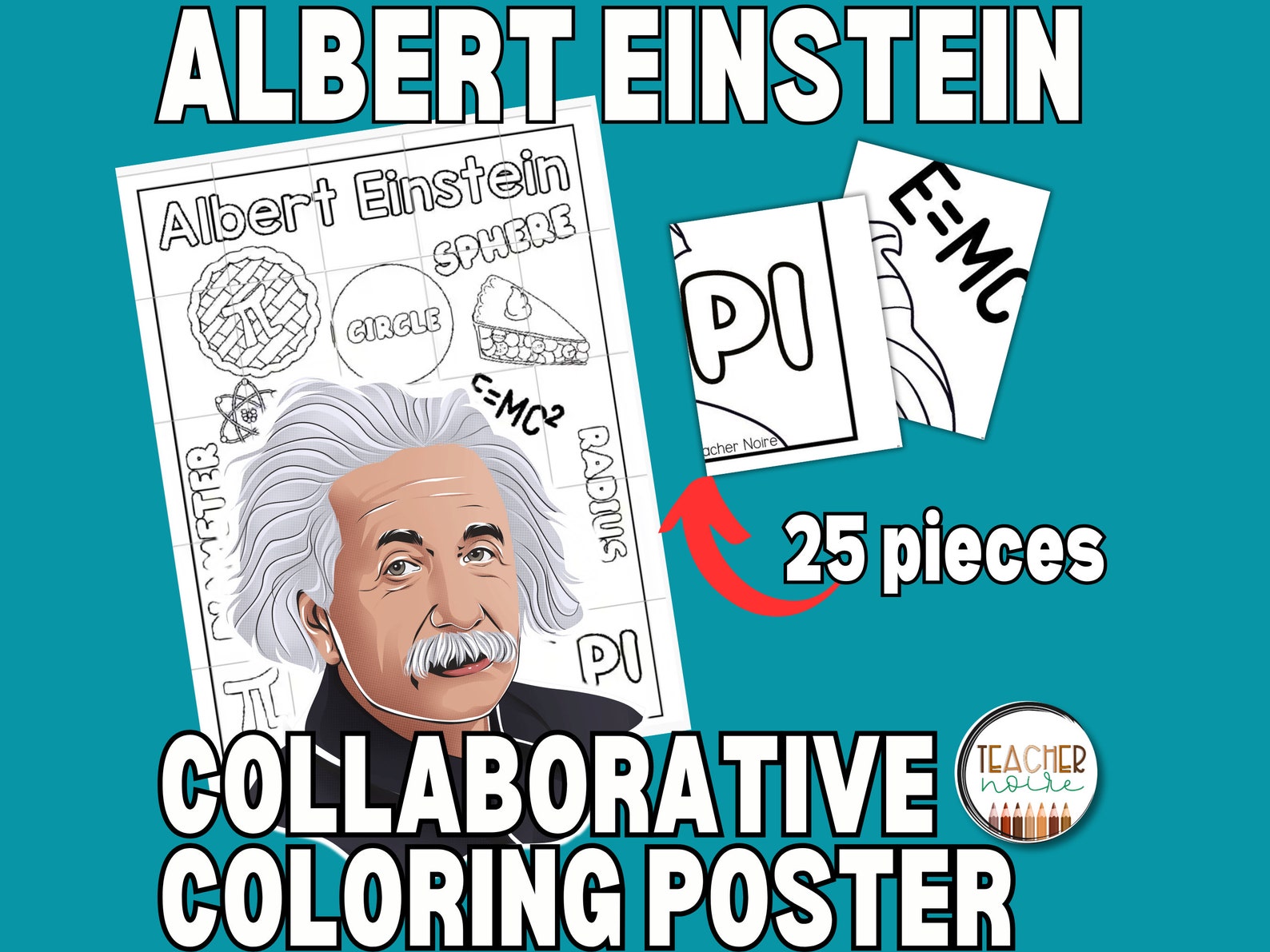 Albert Einstein for Kids, Pi Day Activity for Middle School, Pi Day ...