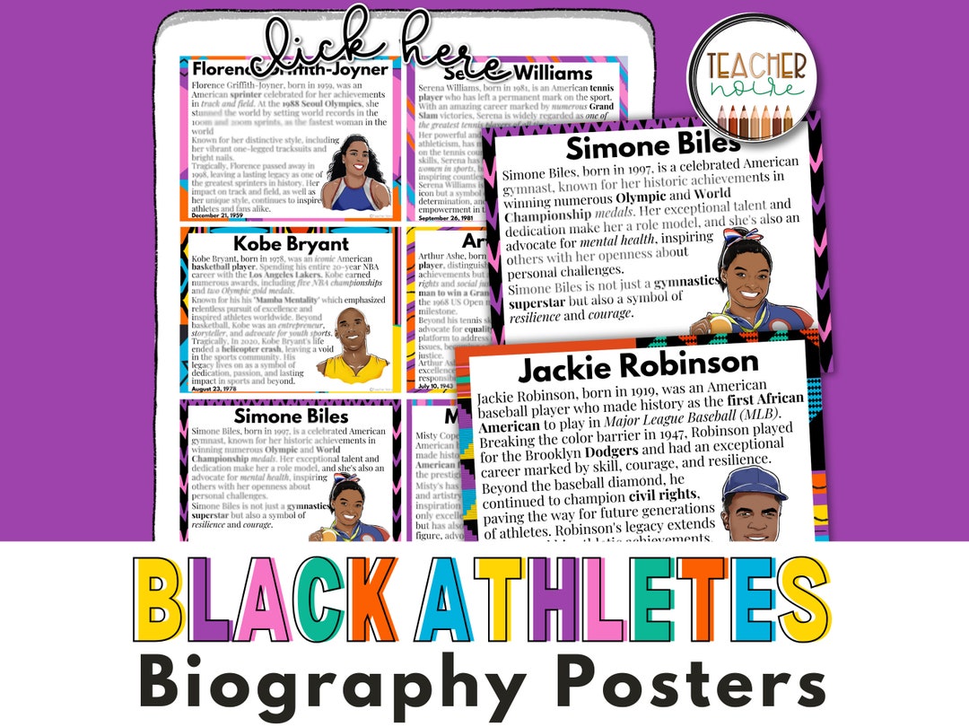 Black History Month Athletes, Famous Black Athletes Posters, African ...