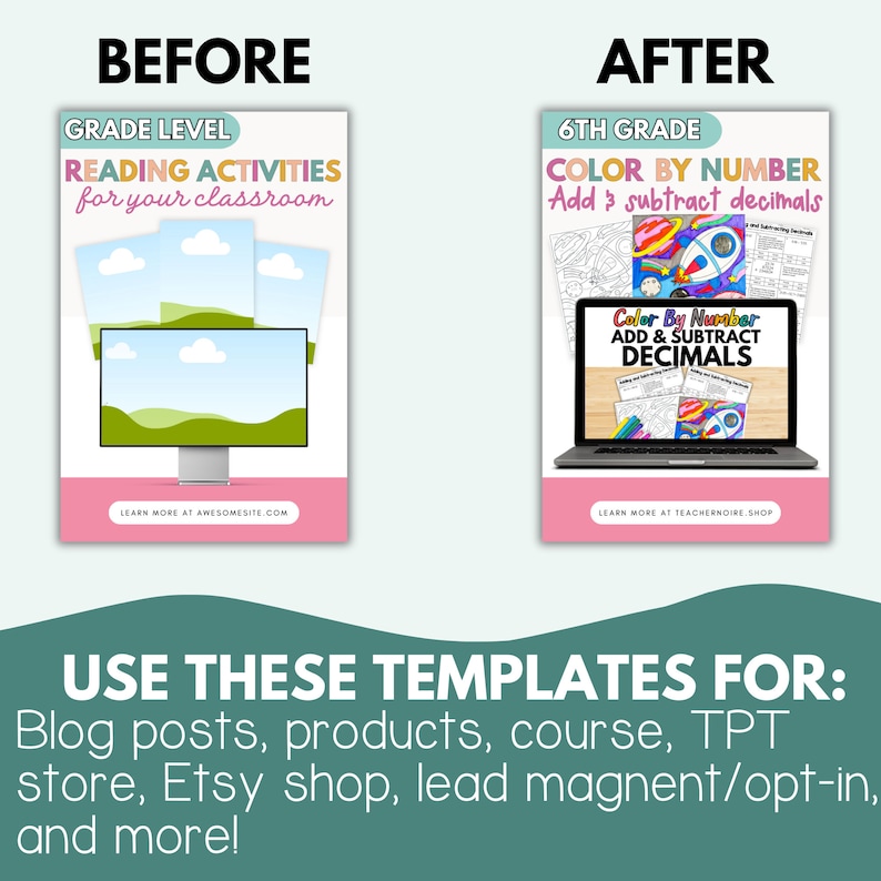 Canva Templates for Pinterest , Teacher Pinterest Pin Templates for ...