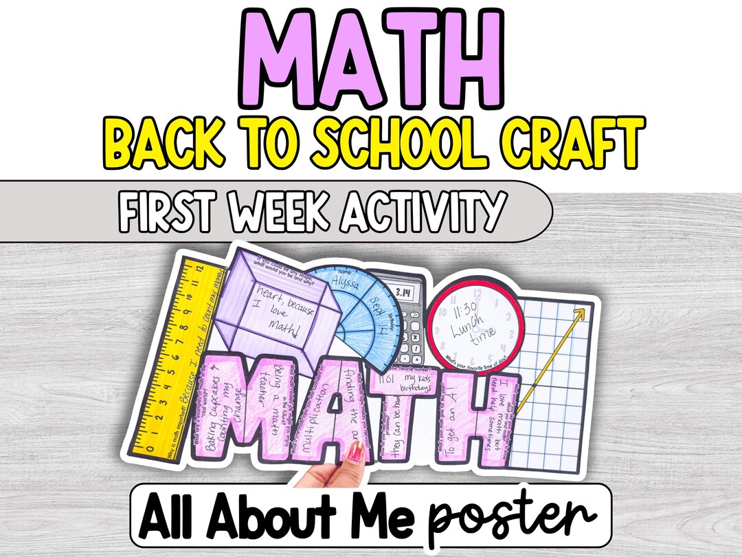 Math All About Me Craft, First Day Week Activity, Bulletin Board ...
