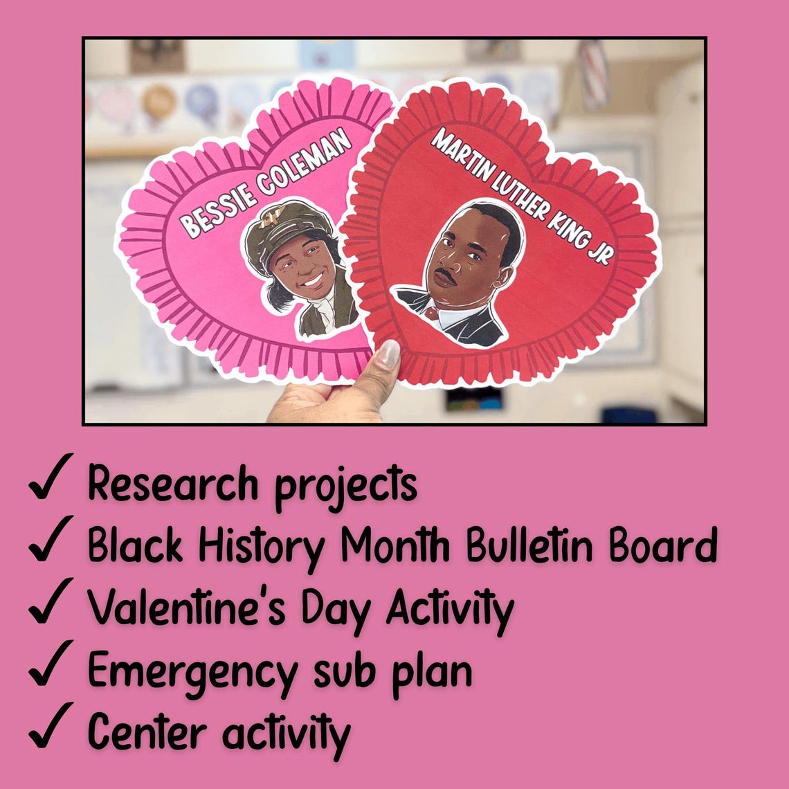 Black History Valentine Month Bulletin Board Set, Door Decor, February ...