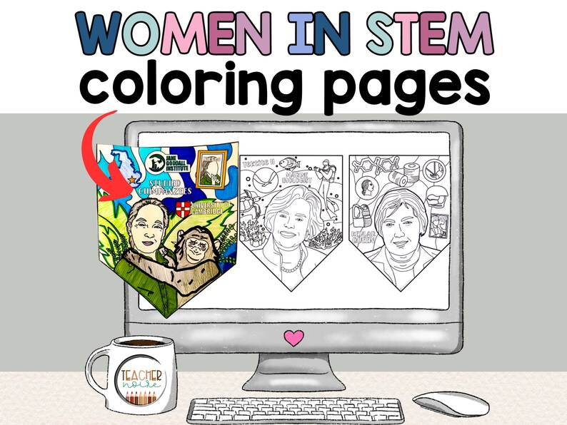 Women in Science, Women in STEM Coloring Pages/sheets, Activities for ...