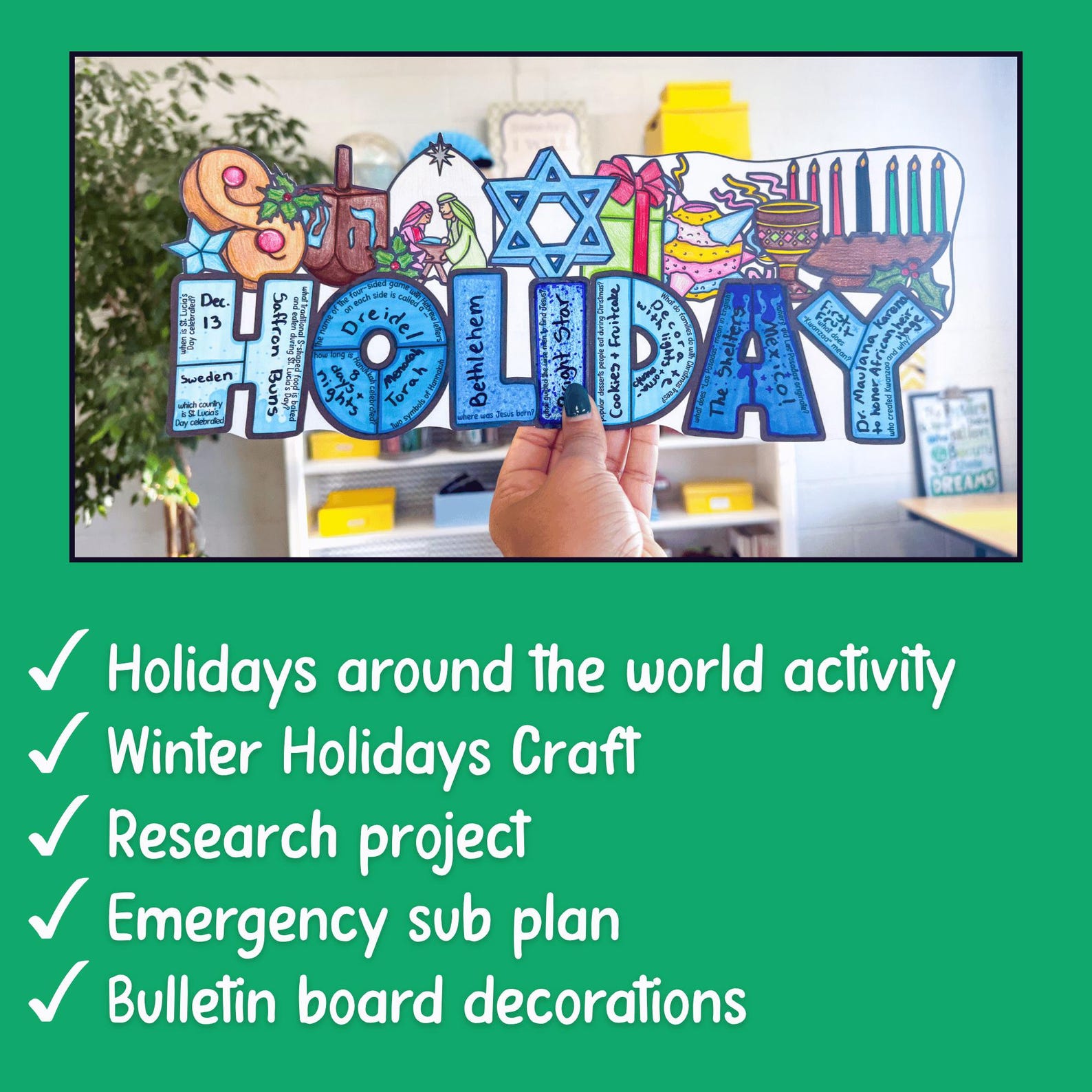 Winter Holidays Around the World, Winter Decor, Classroom Decoration ...