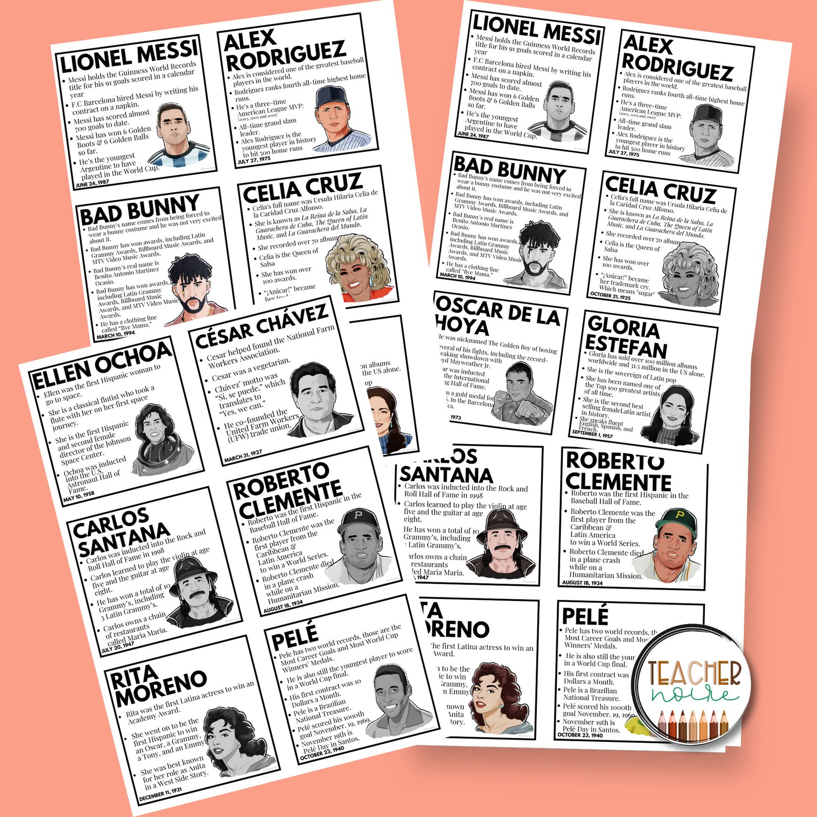 Pocket Chart Calendar Cards, Hispanic History Month Cards, Classroom ...