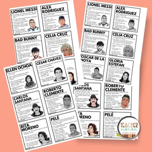 Pocket Chart Calendar Cards, Hispanic History Month Cards, Classroom ...