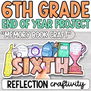 6th Grade End of Year Memory Book, Reflection Craftivity, Last Week of ...