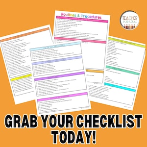 Routines and Procedures in the Classroom Checklist, Beginning of the ...