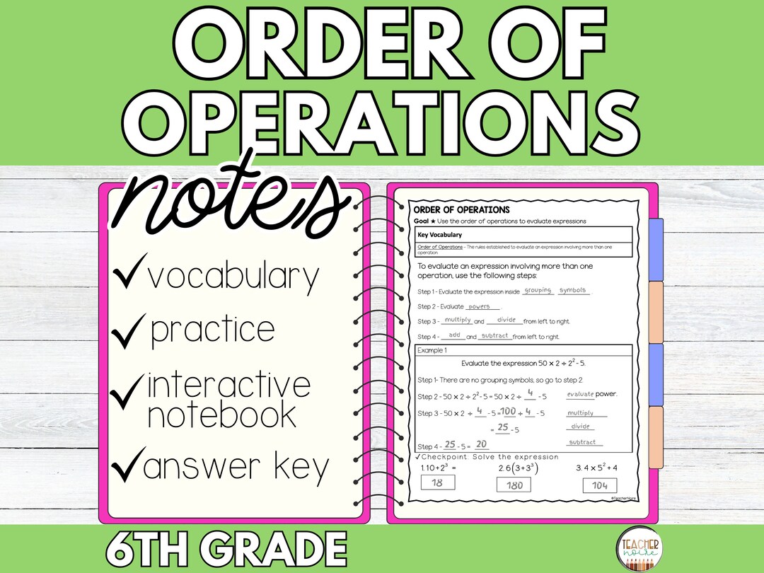 Order of Operations for Maths, Worksheet Order of Operation, PEMDAS ...