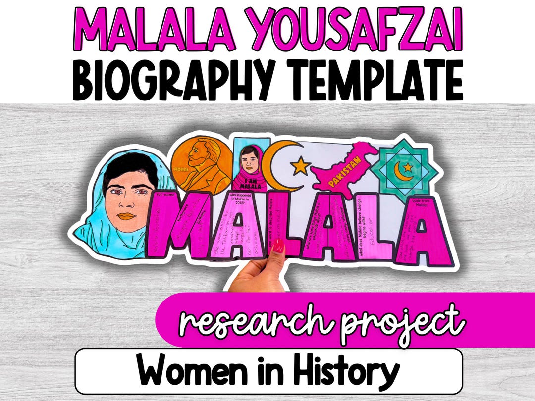 Malala Yousafzai, Biography Template Project, Women's History Activity ...