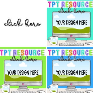 Canva Editable TPT Product Mockup Template, Rainbow Bright Themed ...