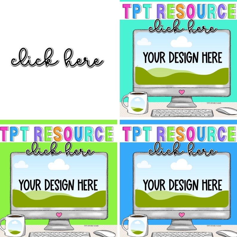 Canva Editable TPT Product Mockup Template Rainbow Bright - Etsy