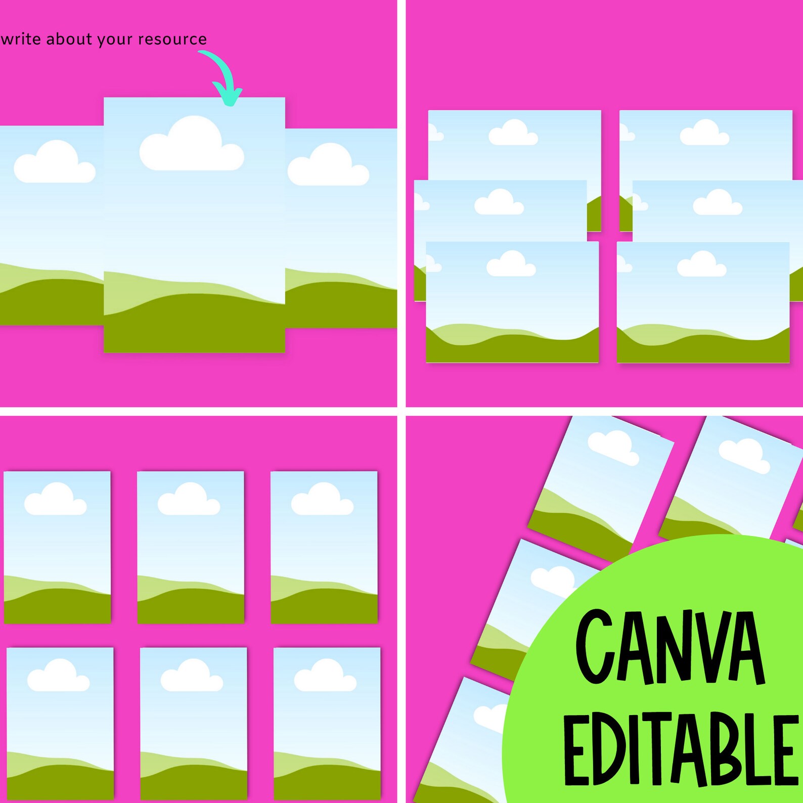 Canva Editable TPT Product Mockup Template, Rainbow Bright Themed ...