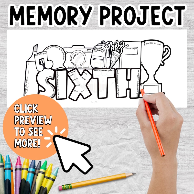 6th Grade End of Year Memory Book, Reflection Craftivity, Last Week of ...