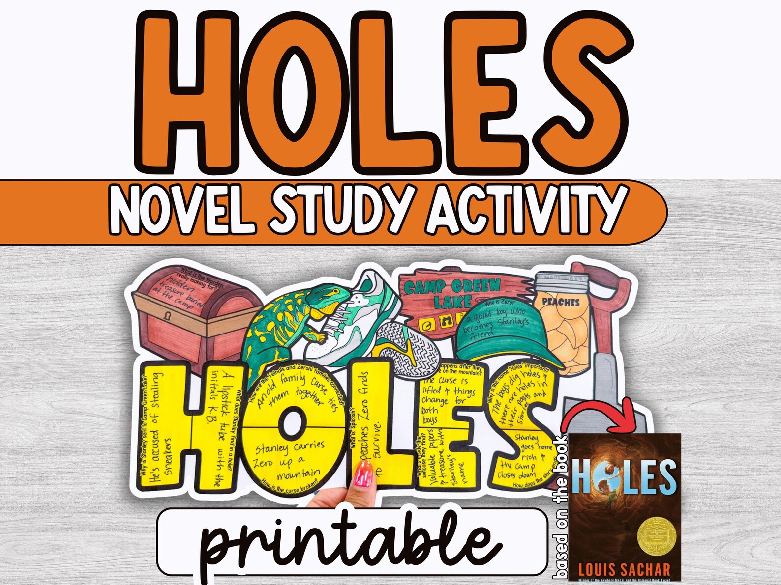 Holes by Louis Sachar Worksheets, Novel Study Unit, Book Activities ...