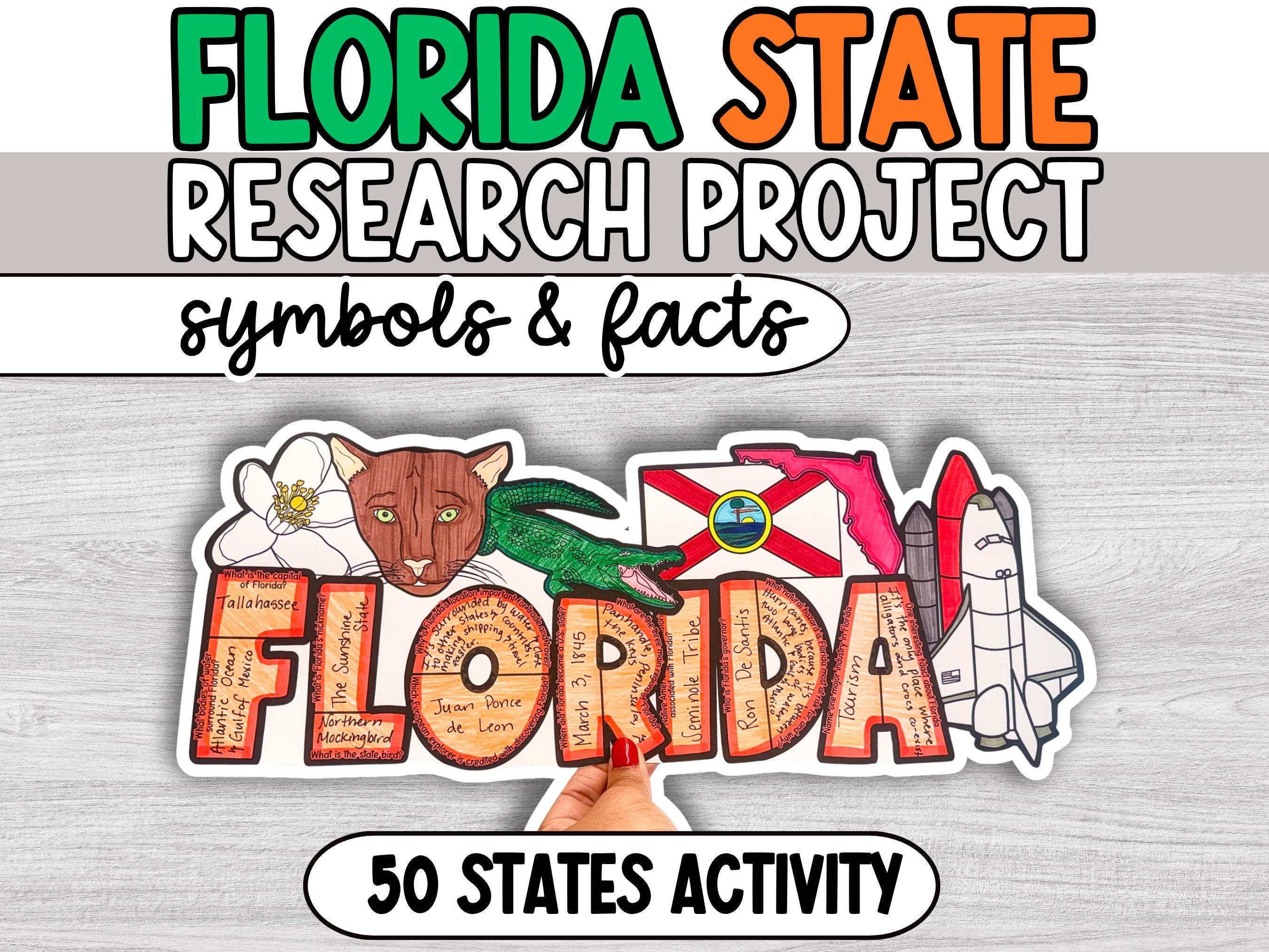 Florida State Research Project, Coloring Page, 4th-5th Grade Activity ...