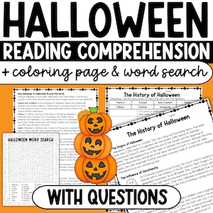 Halloween Reading Comprehension Passages and Questions Activity ...