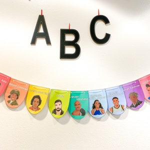 Black History Month Bulletin Board, Abc's of Black History Garland ...