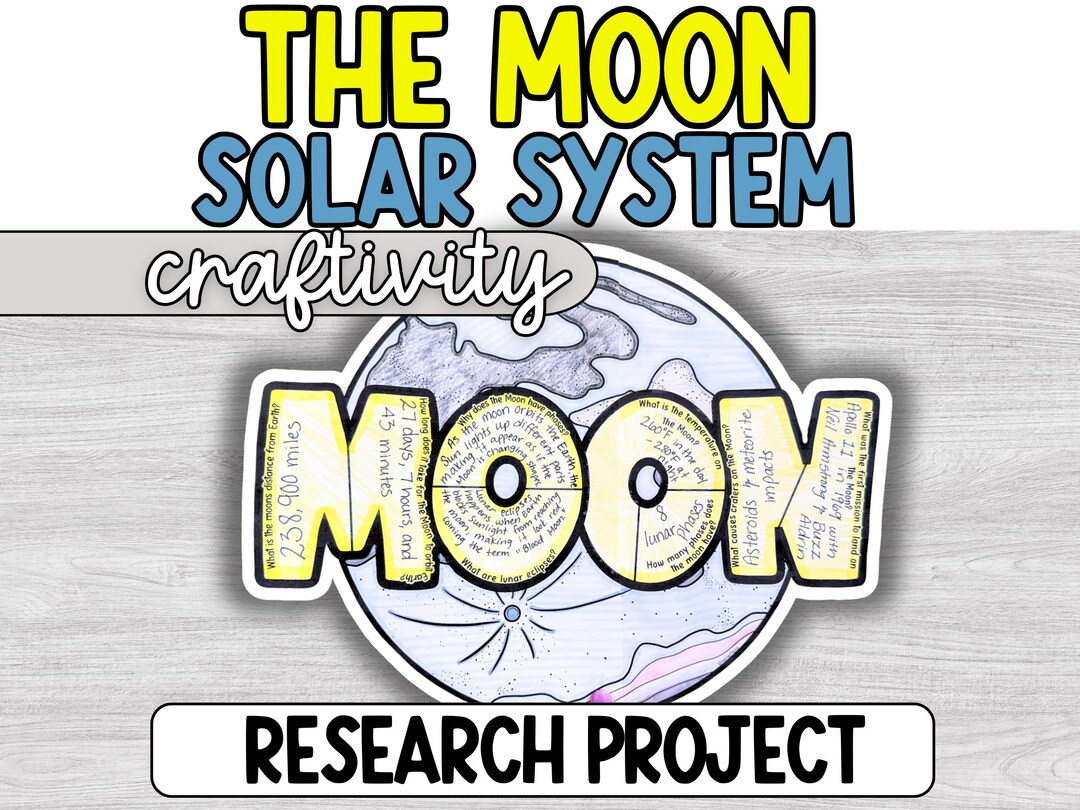 All About the Moon Craft, Solar System Project, Planets Coloring Page ...