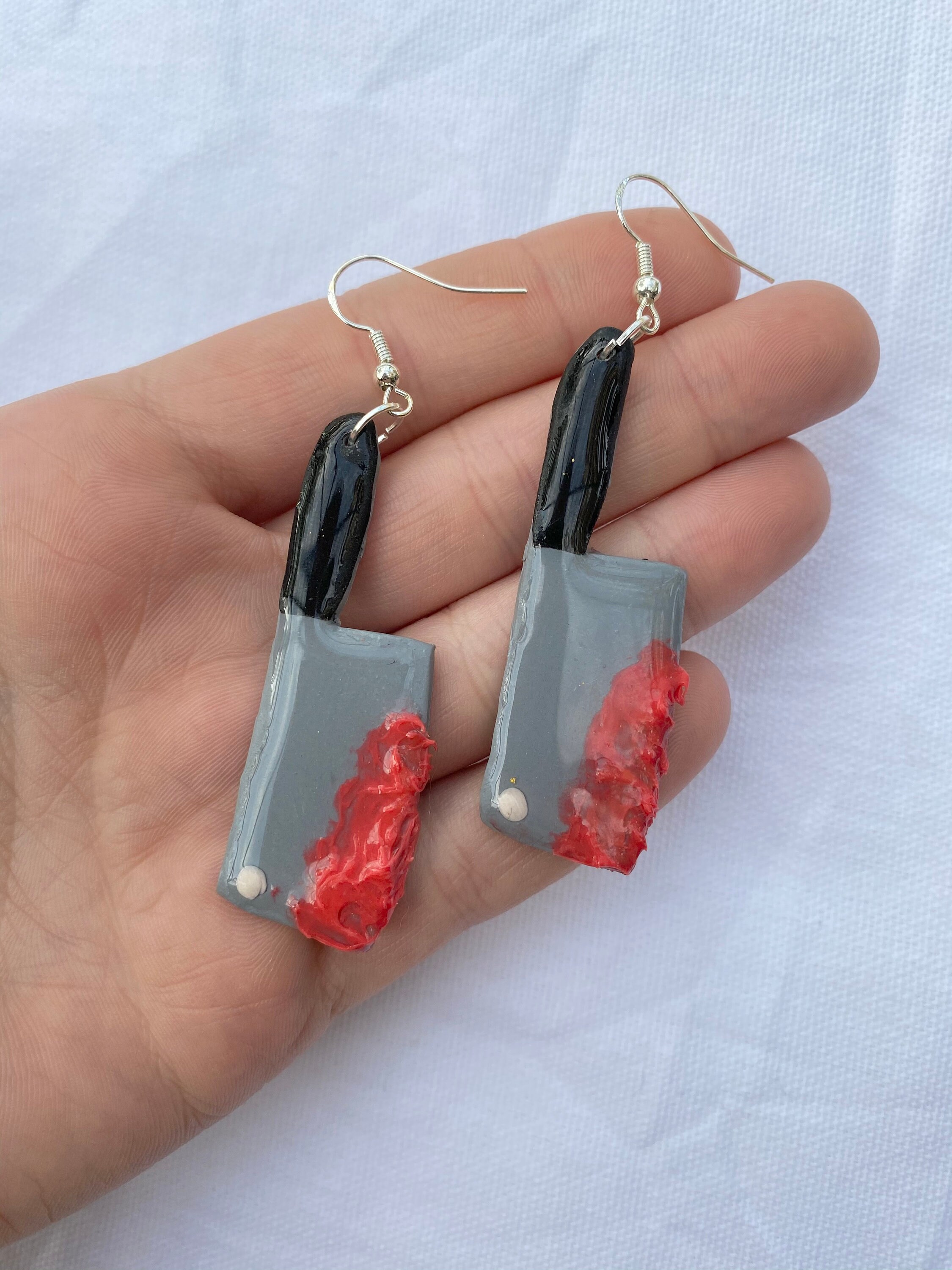 Pendientes de cuchilla sangrienta - Etsy España