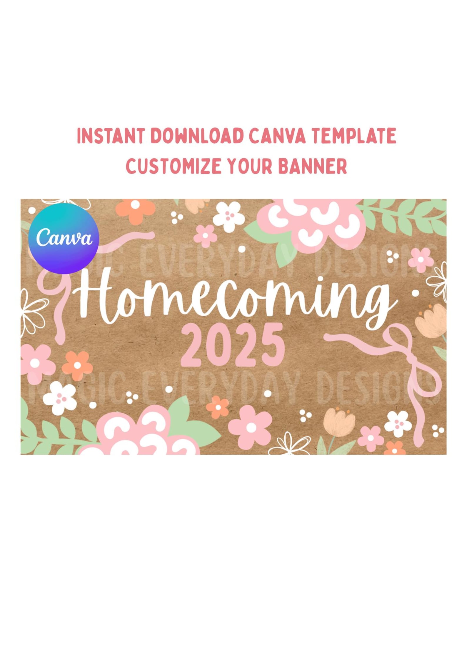 HOCO | Homecoming Banner Template: Editable Canva Design (instant ...