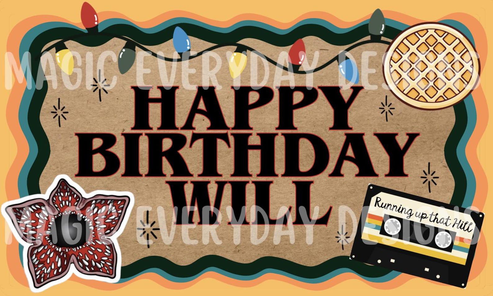 Stranger Things Inspired Banner Template | Editable Canva | ST Birthday ...
