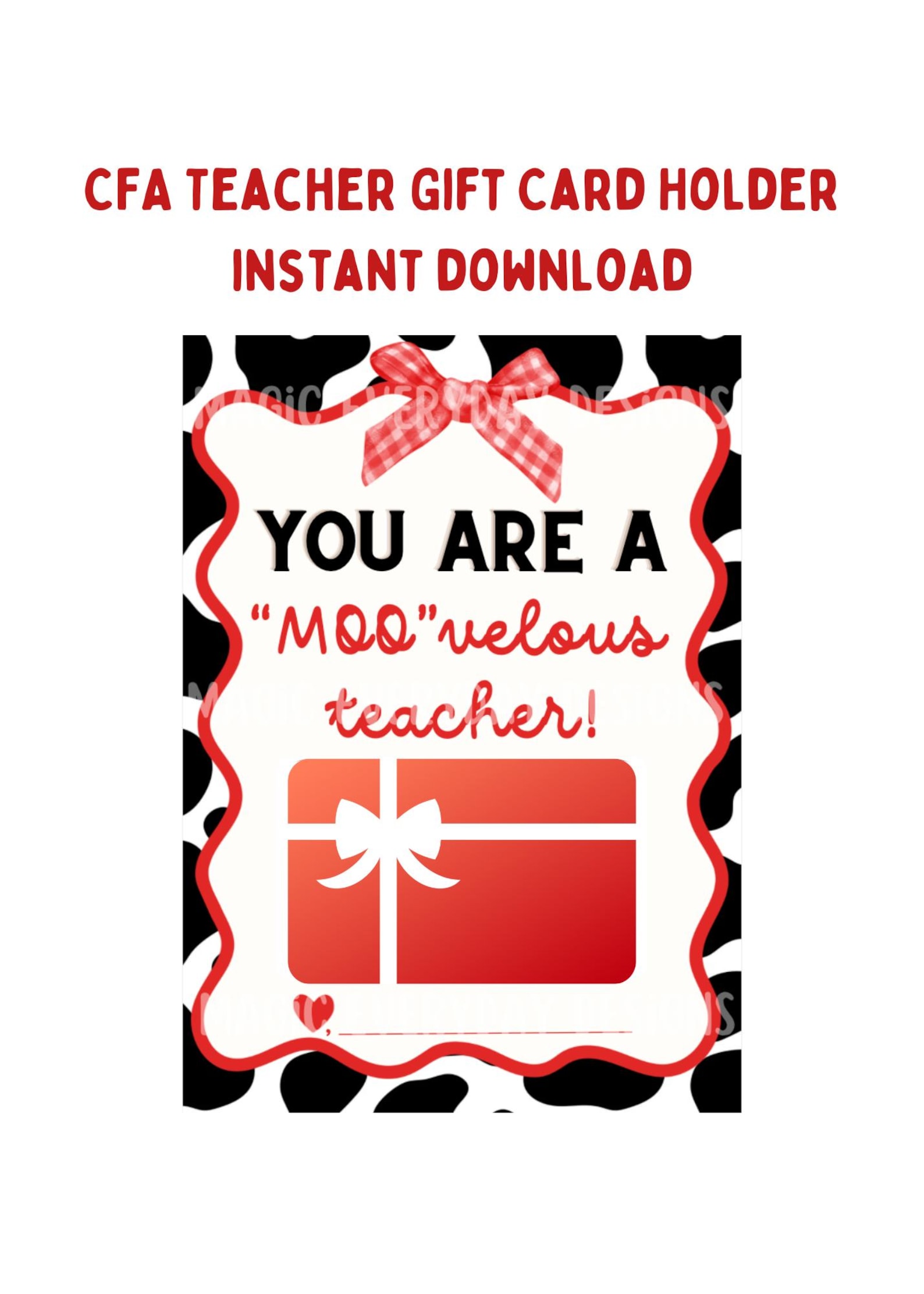 TEACHER Gift Card: PRINTABLE | Teacher Gift | Class Gift | Birthday ...